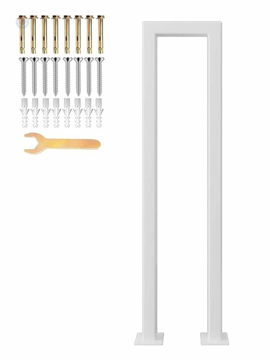 Перила для лестницы напольные, уличное ограждение из белой стали, поручень с креплением, стиль лофт для деревянных и бетонных ступеней