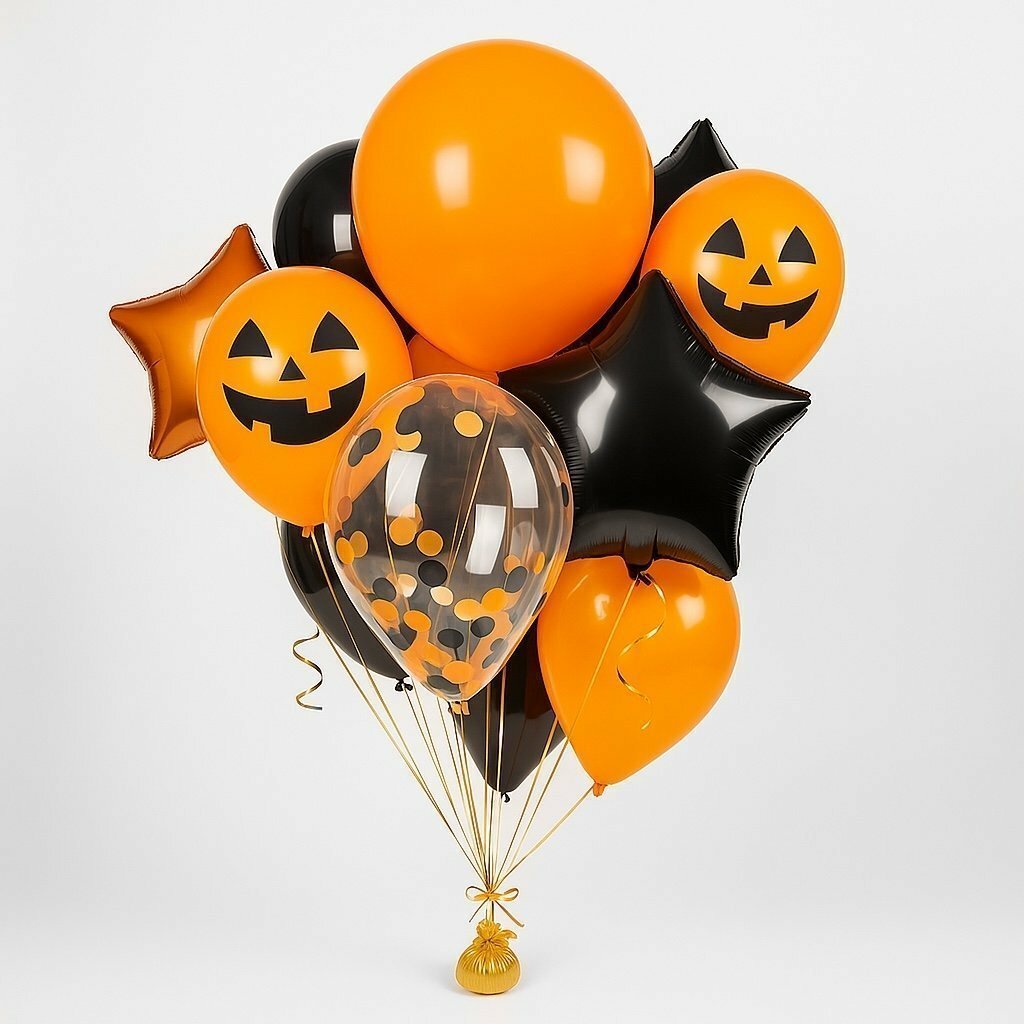 Воздушные шары с гелием «Хэллоуинский фейерверк»