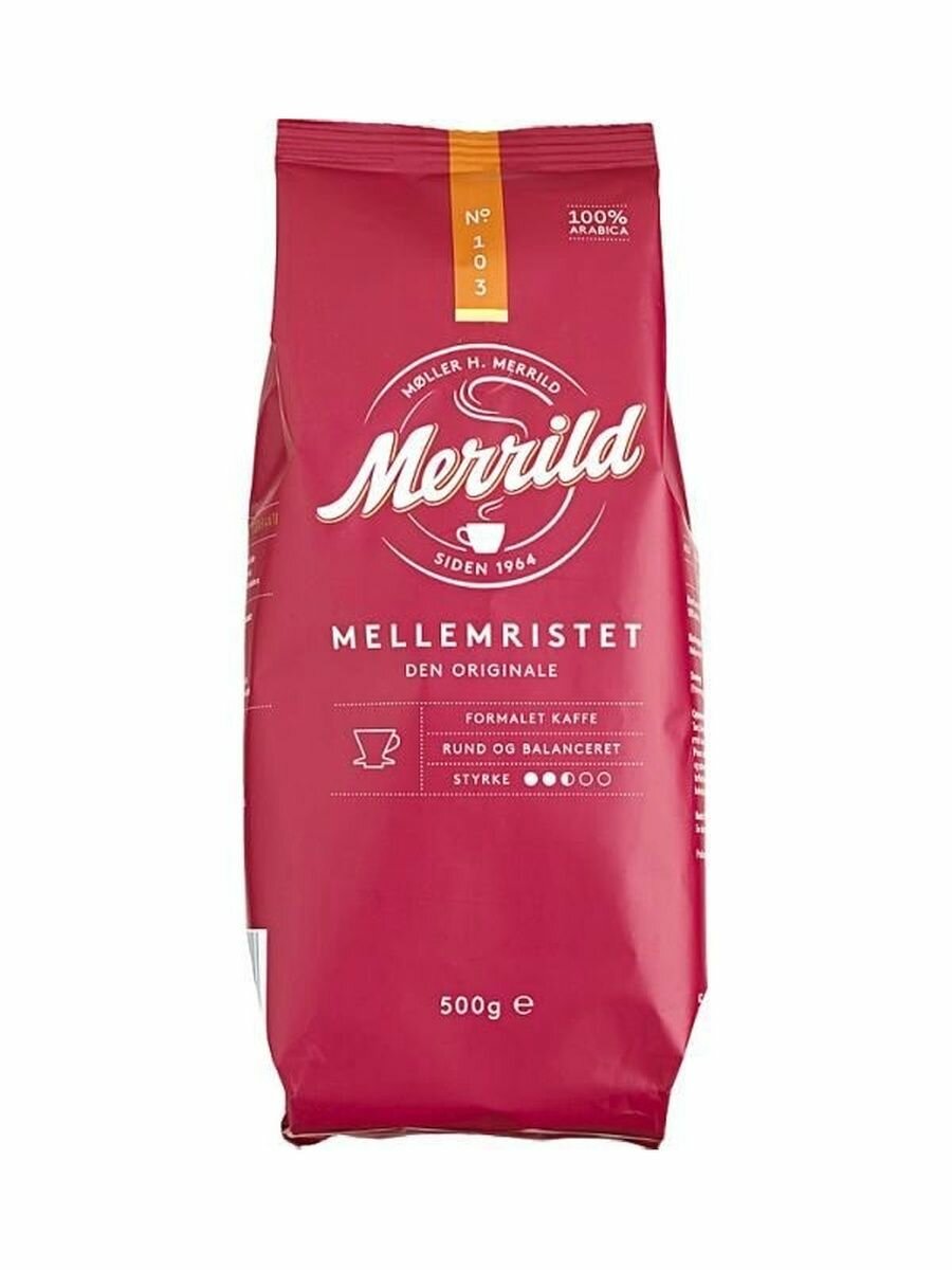 Кофе Merrild Mellemristet, американо, арабика, молотый, 500г