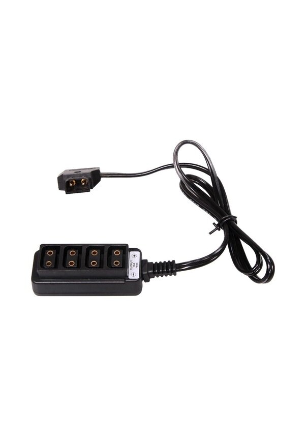 Адаптер-концентратор D-tap типа B с наружным штекером и 4 гнездами для подключения к источнику питания для фотосъемки