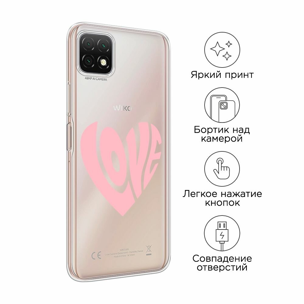 Чехол на Wiko T3 / Вико Т3 с принтом "Love heart 3 - 14 февраля", прозрачный — фото 1