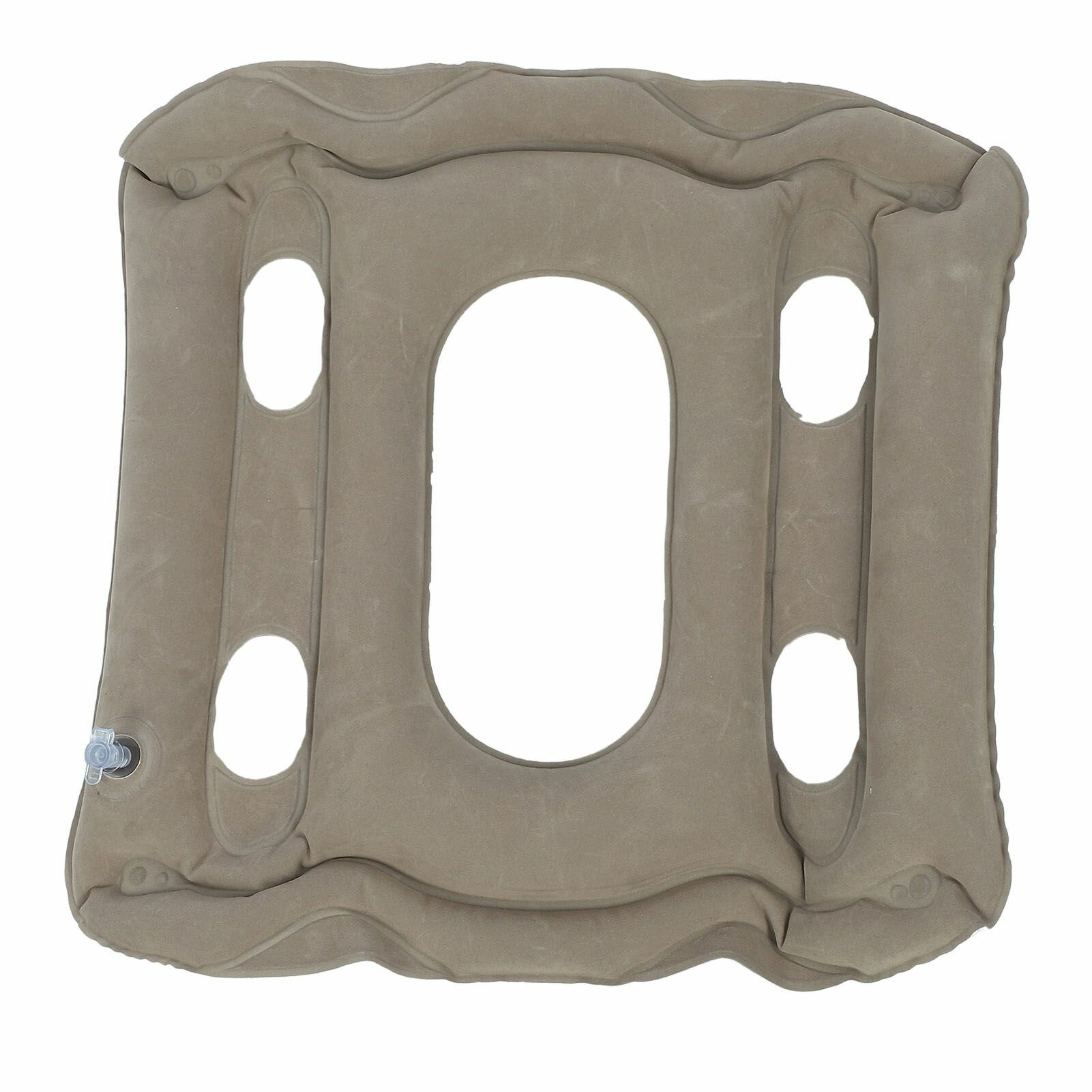 Надувная подушка для сиденья с вентиляционными отверстиями, флокированная ПВХ-подушка для офисных кресел и автомобильных сидений, коричневая, с удобной поддержкой