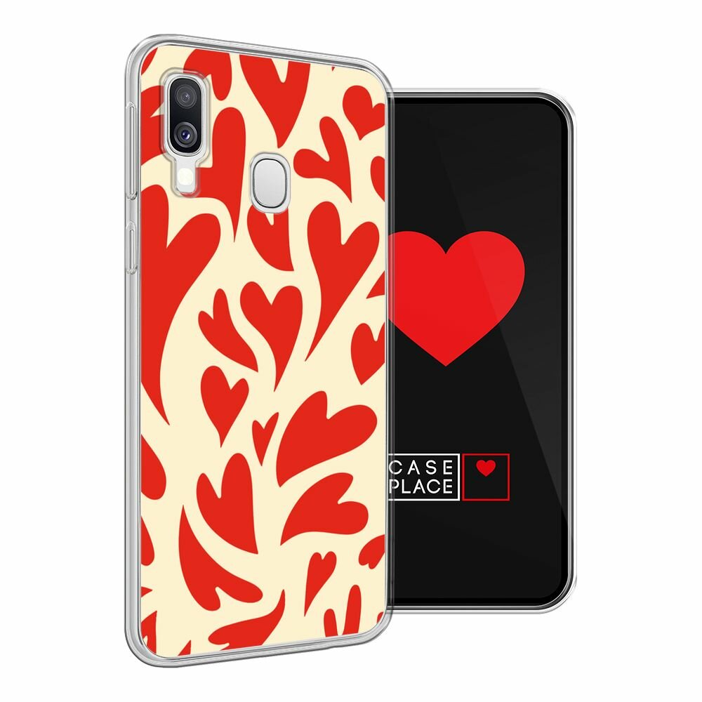 Чехол на Samsung Galaxy A40 / Самсунг Галакси А40 с принтом "Crazy hearts 1 - 14 февраля" — фото 1
