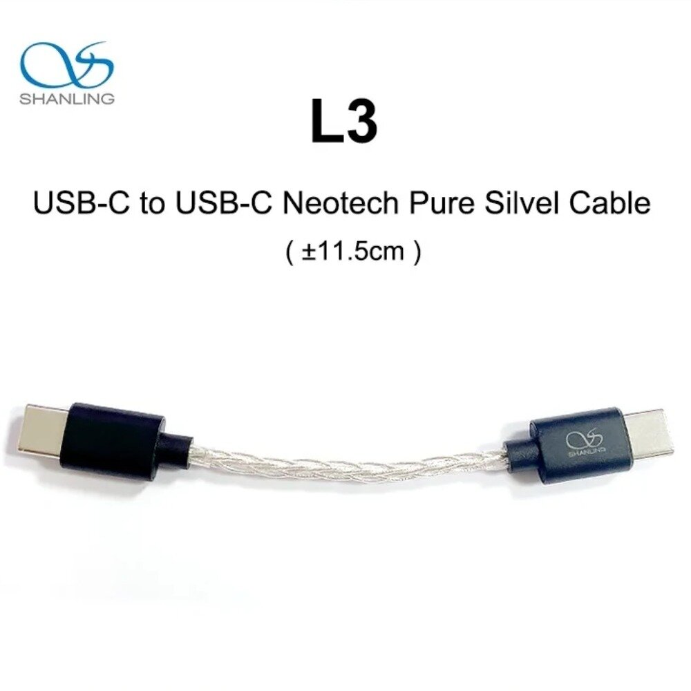 SHANLING L3 Аудиолинии Кабеля Neotech Pure Silver От USB-C К USB-C Для ЦАП UA 3/UA 5 IOS Android