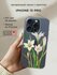 Чехол на Apple iPhone 15 Pro / Айфон 15 Про с принтом "White lily", прозрачный