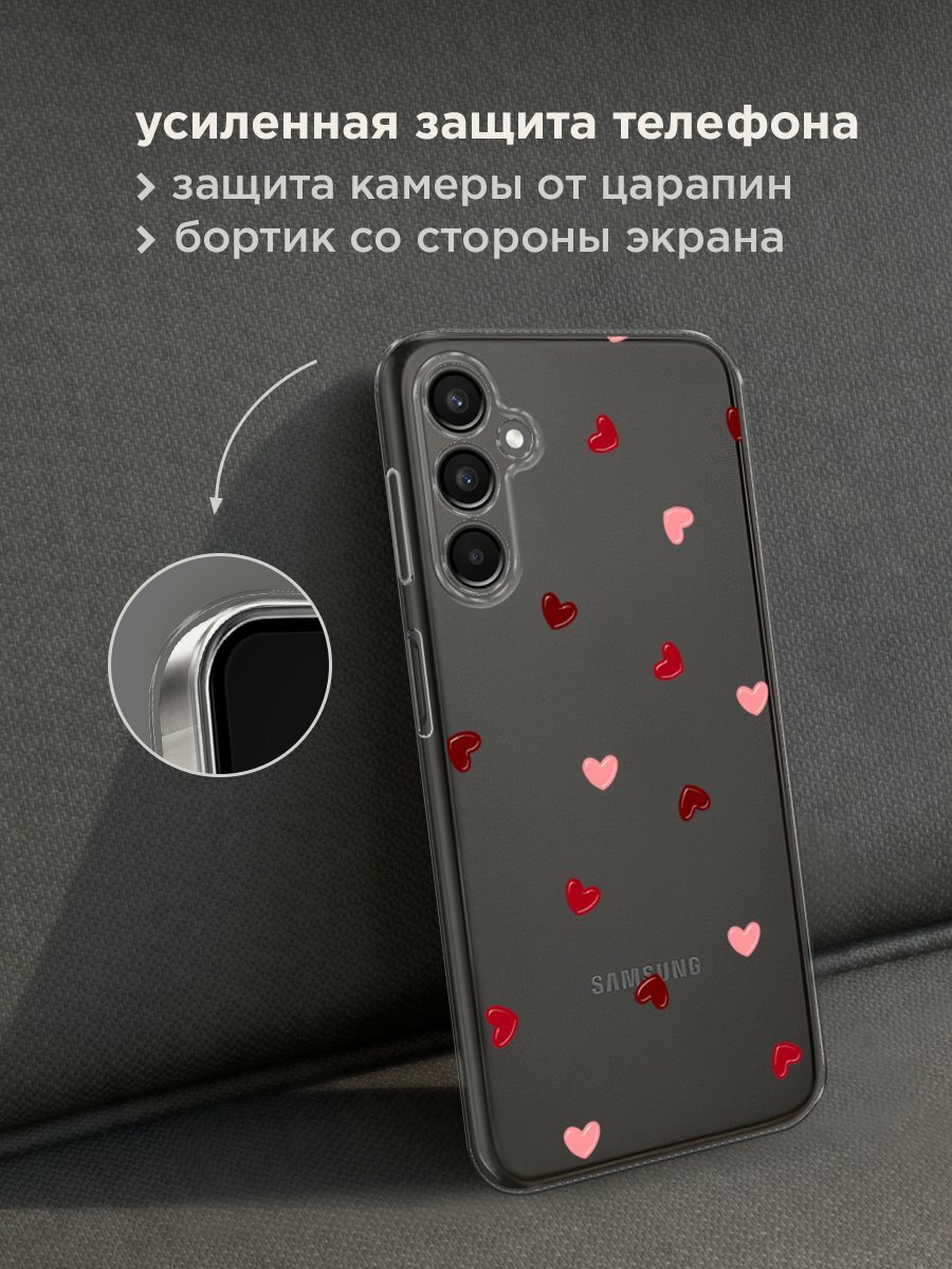 Чехол на Samsung Galaxy A24 / Самсунг Галакси A24 с принтом "Бордовые сердечки 2" — фото 1