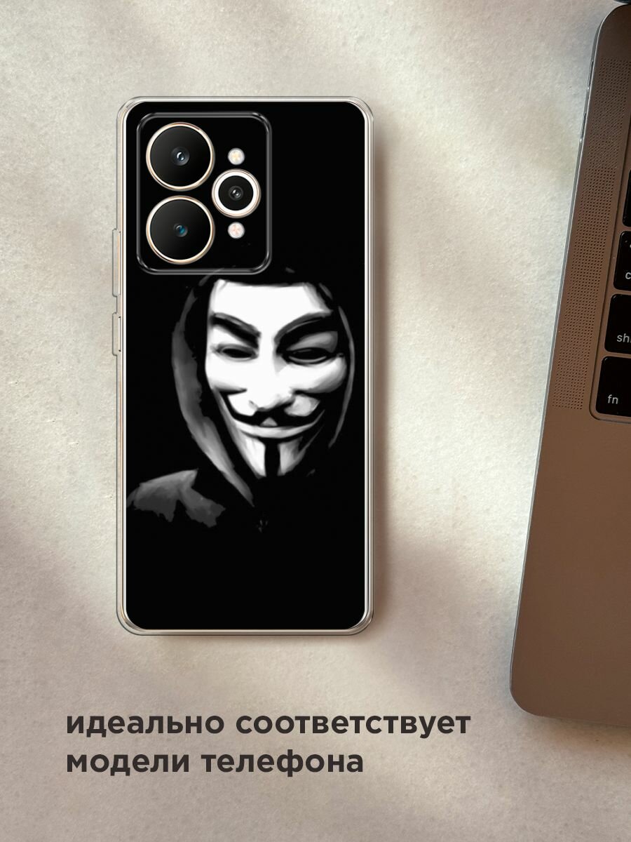 Силиконовый чехол на Realme 15 / Реалми 15 с принтом "Анонимус" — фото 1