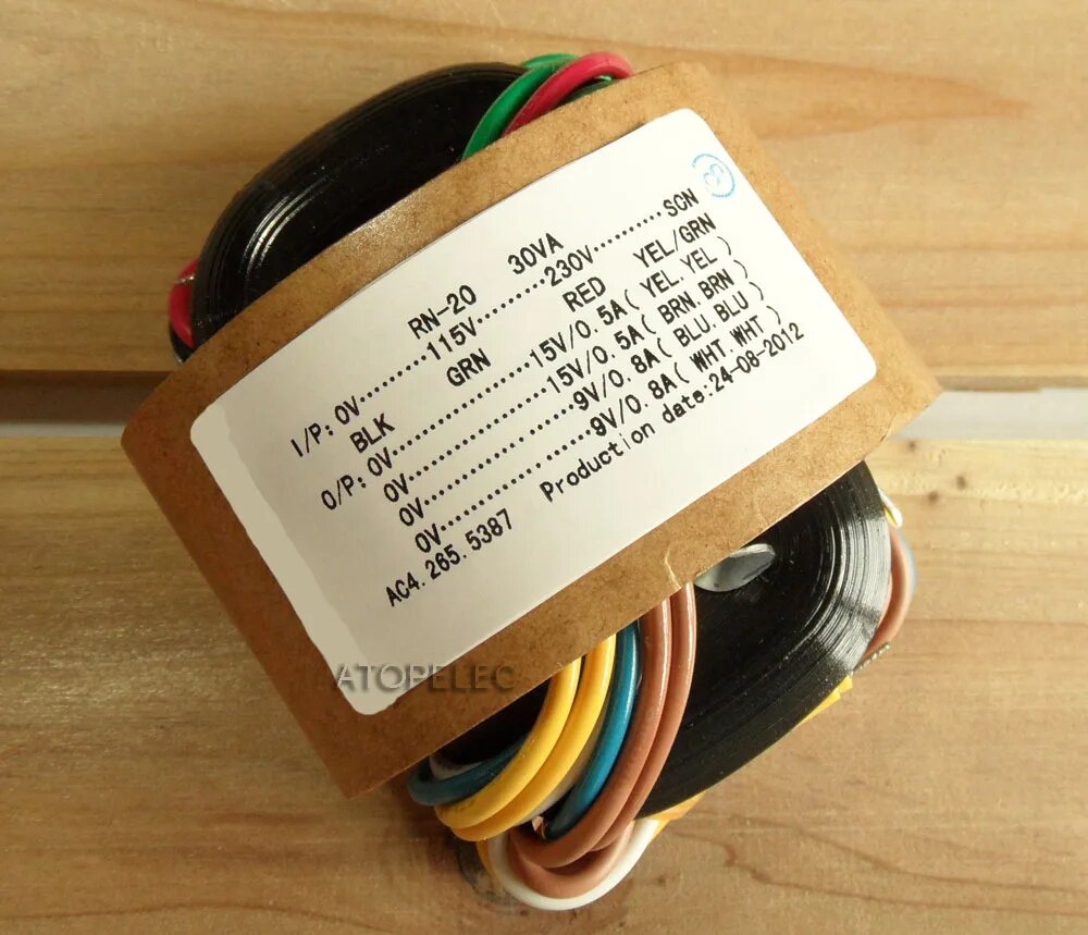 Трансформатор R-Core 30 Вт 115/230 В 15В+15В 9В+9В 15Vx2 - 9Vx2