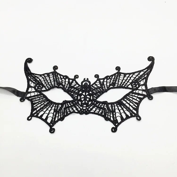 Черная кружевная маска Little spider