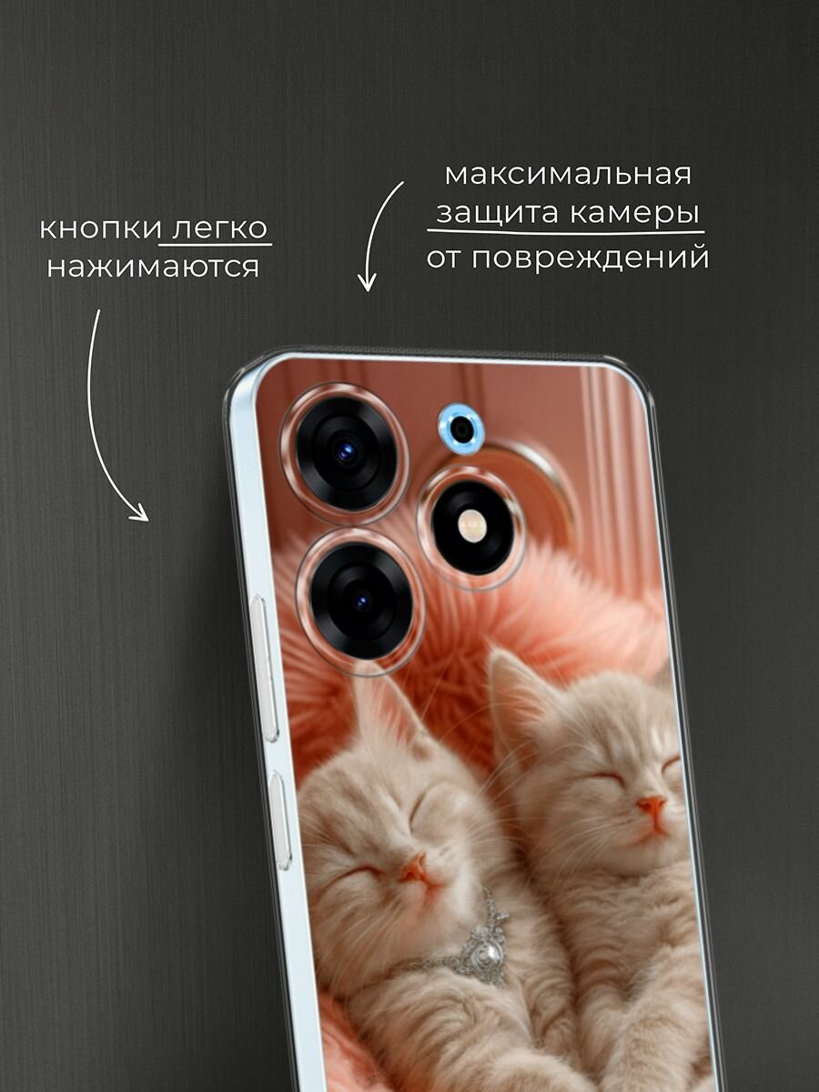 Чехол на Tecno Spark 10 Pro / Текно Спарк 10 Про с принтом "Спящие котики" — фото 1