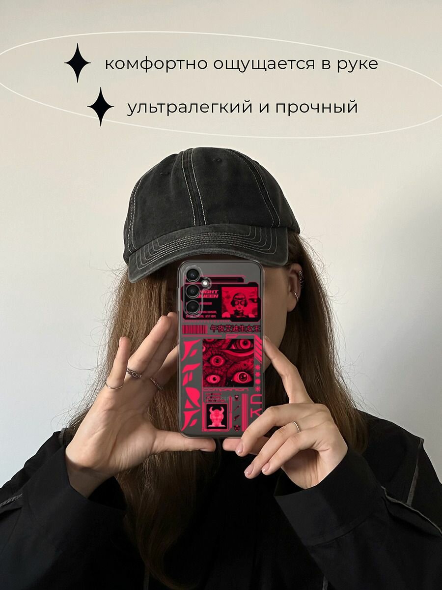Чехол на Samsung Galaxy A24 / Самсунг Галакси A24 с принтом "Mionight queen", прозрачный — фото 1