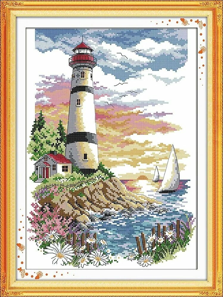 Вышивка крестом наборы, Схема на11CT "маяк",38*51CM