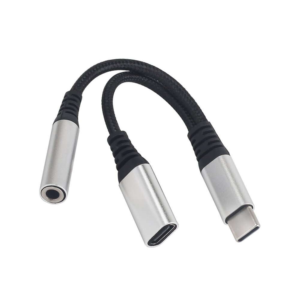 Разъемы от USB C до 3,5 мм Адаптер для наушников и зарядка 2 в 1 Type C до 3,5 мм