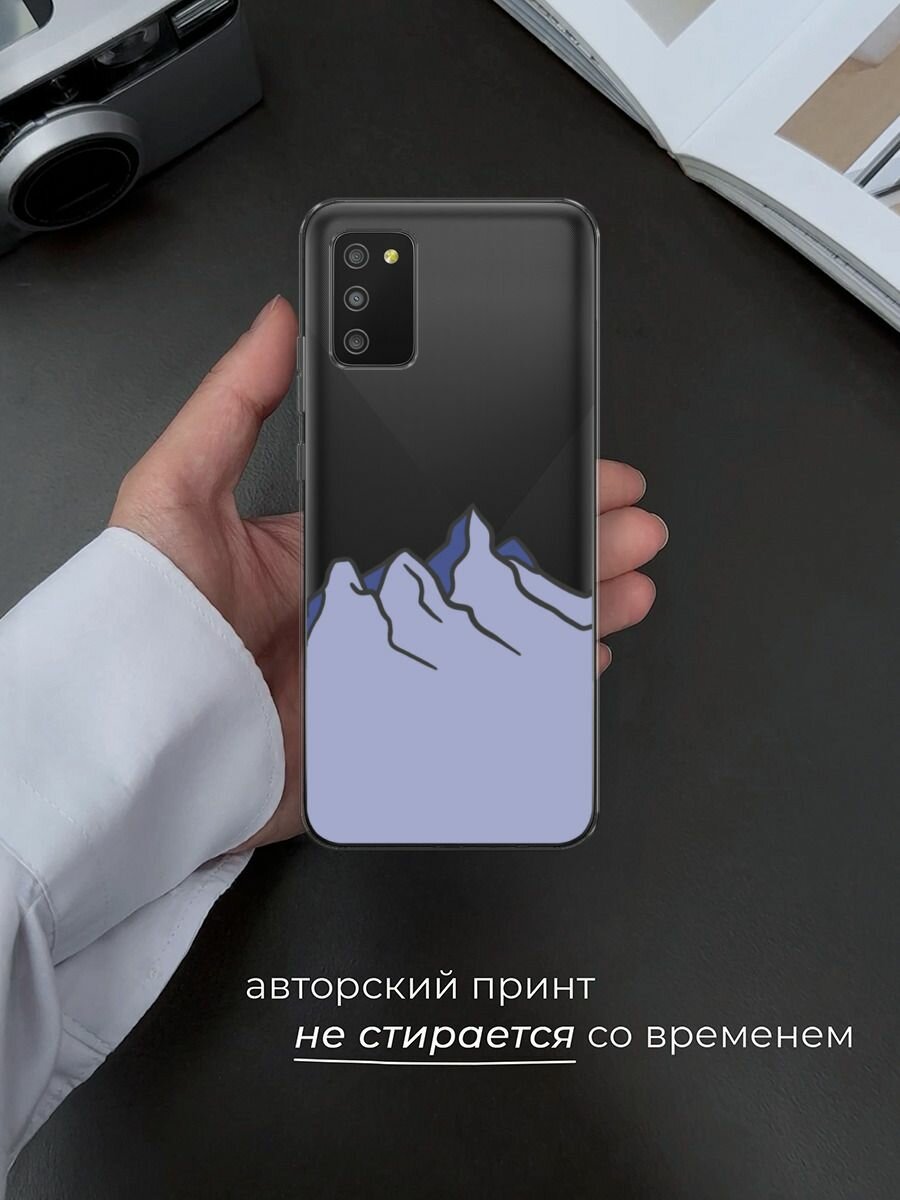 Чехол на Samsung Galaxy A02s / Самсунг Галакси A02s с принтом "Гора", прозрачный — фото 1