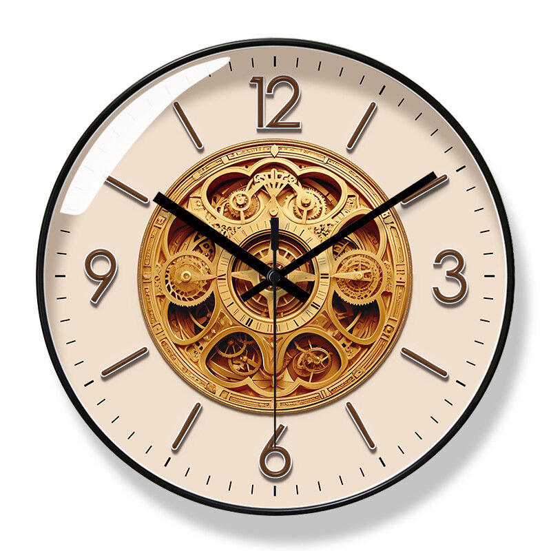 Винтажные настенные часы с шестеренками | Бесшумные кварцевые часы 30 см в стиле стимпанк | Декоративные часы без тиканья для гостиной, спальни, офиса