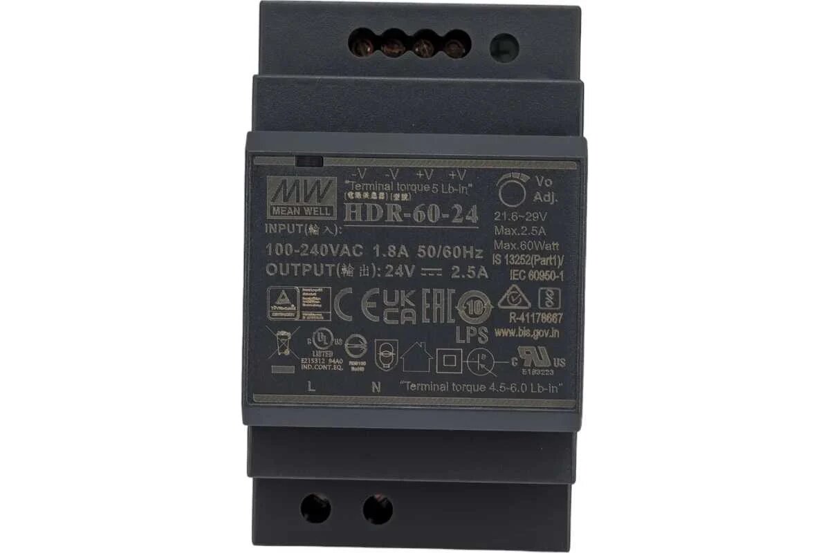 GEKON адаптер HDR-30-24 220В вход, 24В выход, 1.5 А, 36 Вт для бытовых систем