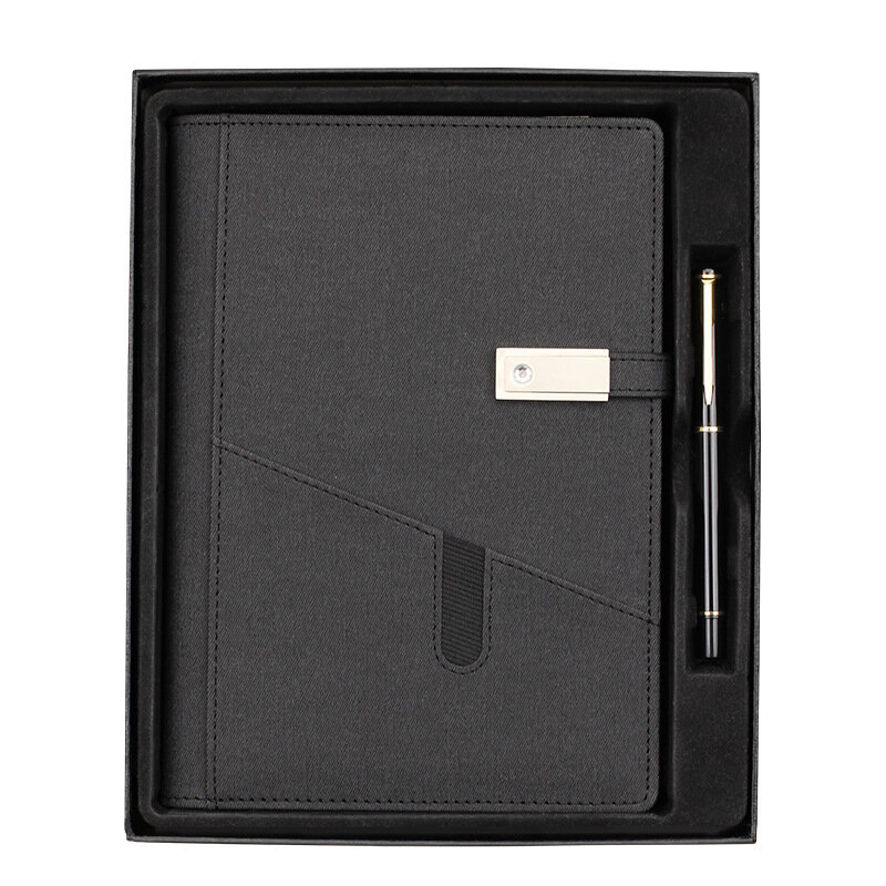 Блокнот "Креативная печать", с блоком питания и записными книжками, черный