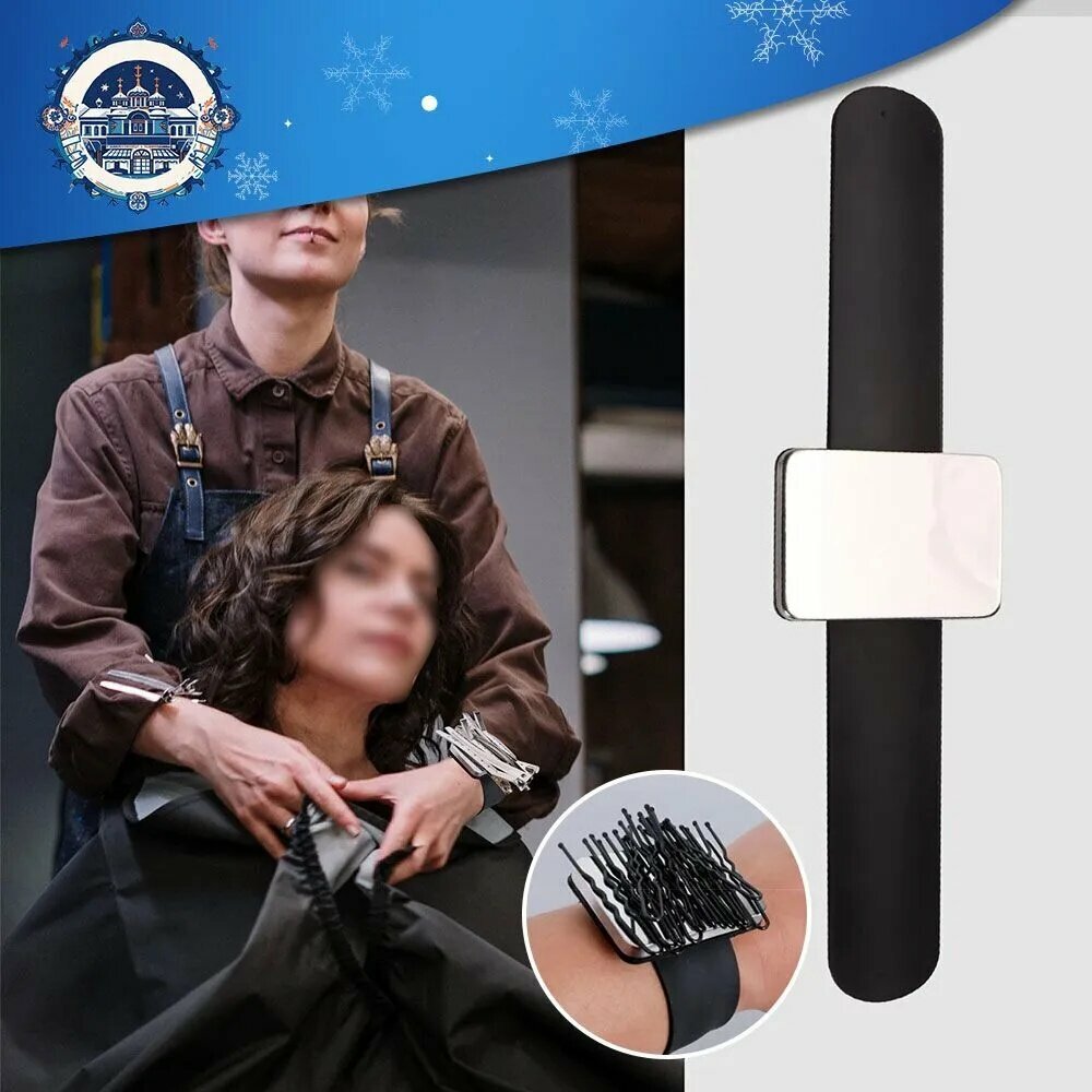 Магнитный держатель на руку для иголок, шпилек, невидимок, Черный , магнитная игольница на руку для портных и парикмахера