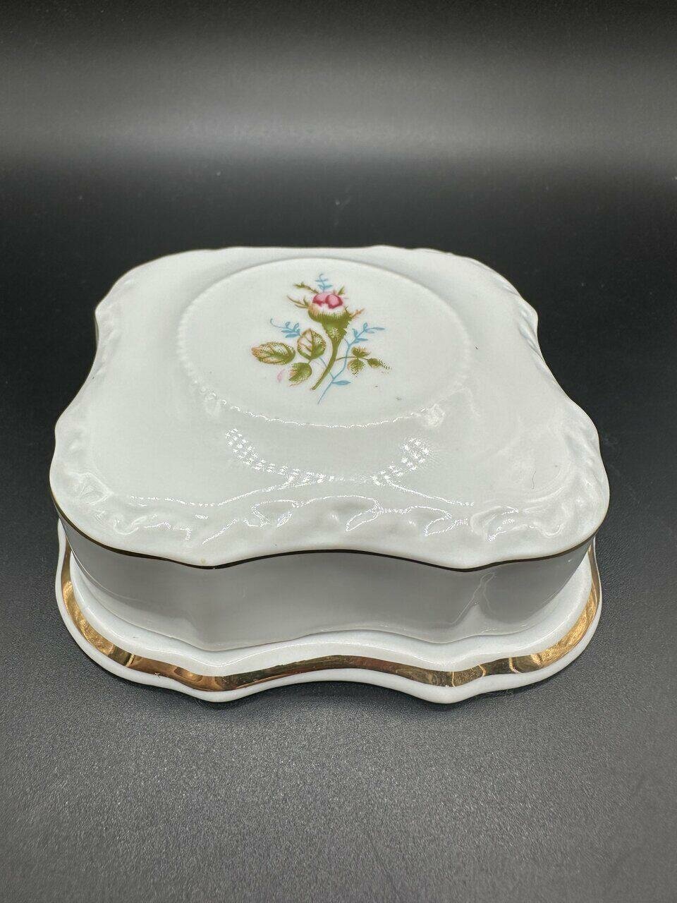 Шкатулка для украшений фарфор Cmeilow польша винтаж расписная