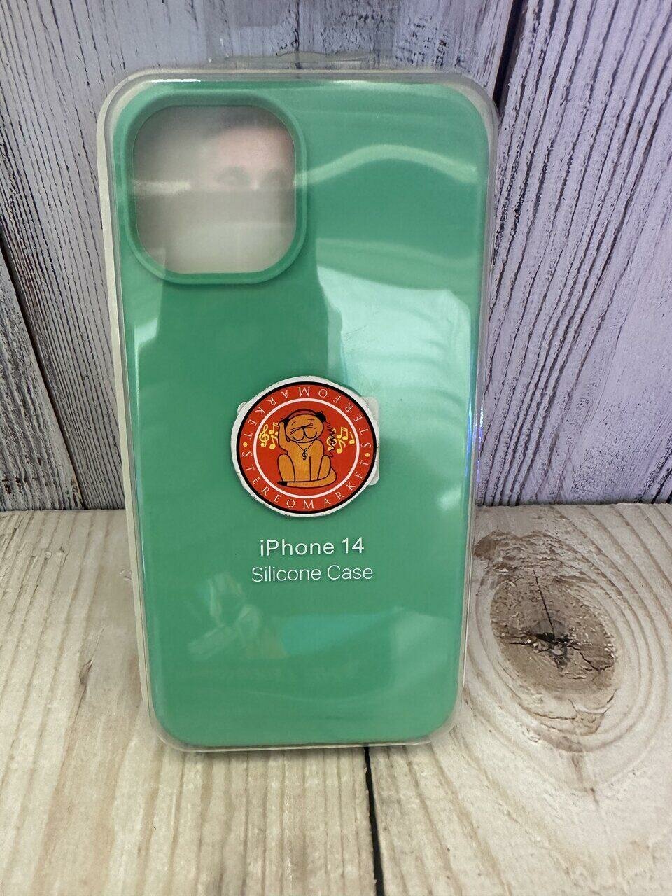 Чехол для Apple iPhone 14 Silicone Case без лого (полная защита)мятный