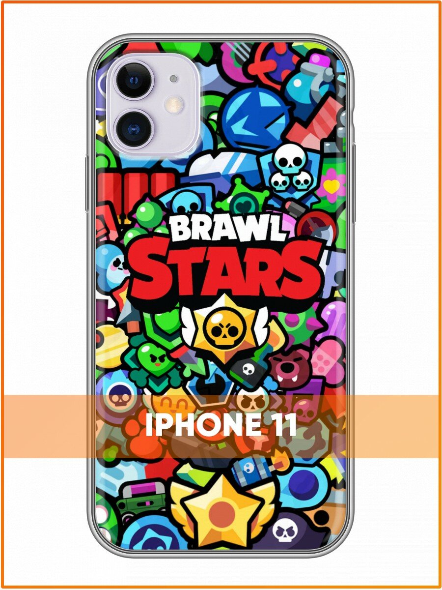 Чехол для Iphone 11 с принтом для мальчиков Brawl Stars (Айфон 11)