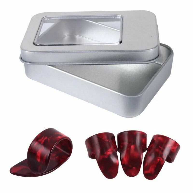 Медиаторы типа Коготь на пальцы в футляре 4 шт. из целлулоида / Напальчники для игры на гитаре