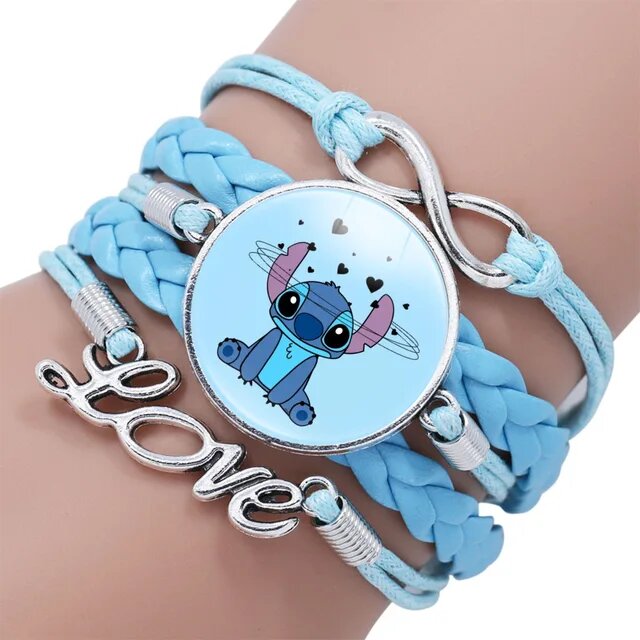 Браслет Disney Stitch с изображением персонажей мультфильма «Лило и Стич», аниме-фигурок, милый подарок на запястье для детей, игрушки для девочек, подарок на рождественскую вечеринку,
