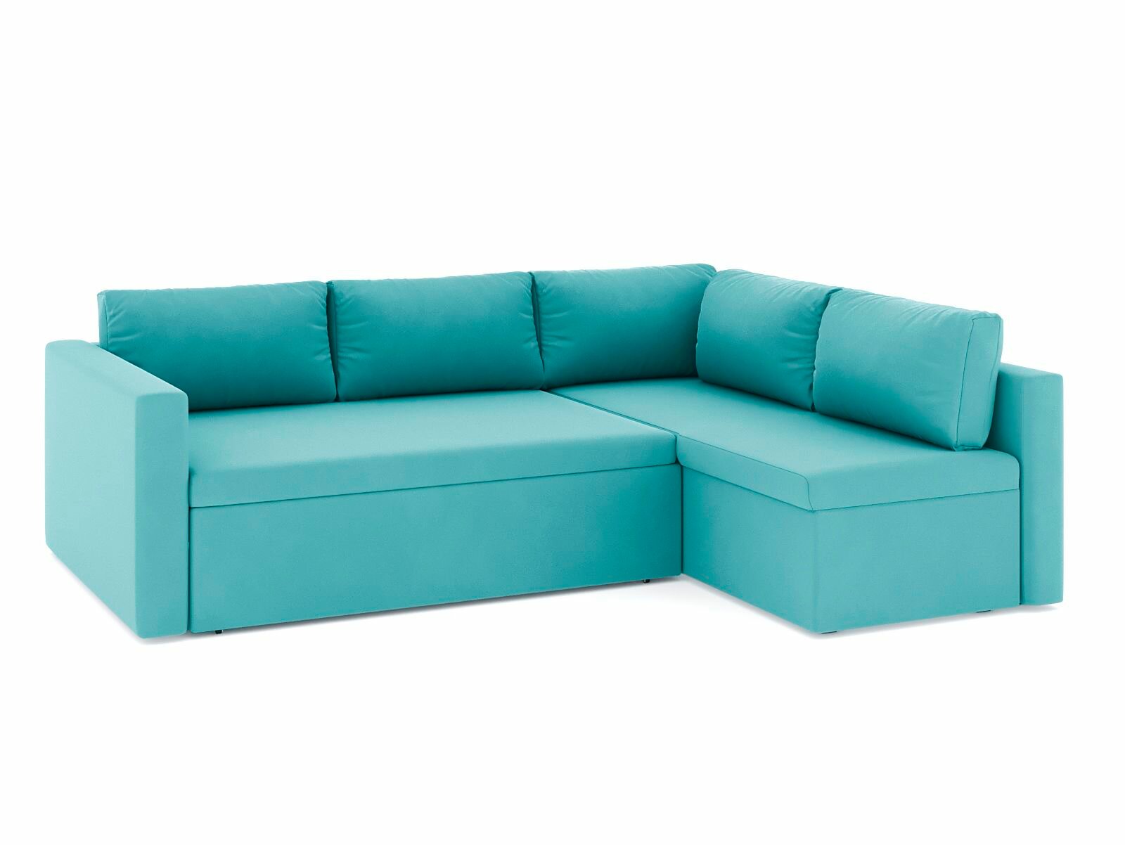 Угловой диван Мансберг, дельфин, угол левый/правый, велюр Зара Азур 48