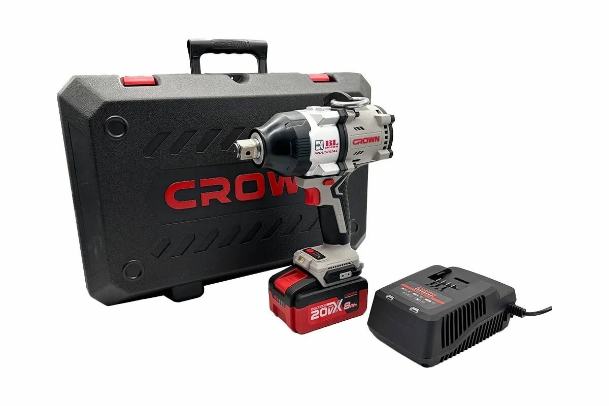 Гайковерт ударный аккумуляторный CROWN BL CT22056HX-8SC4 BMC