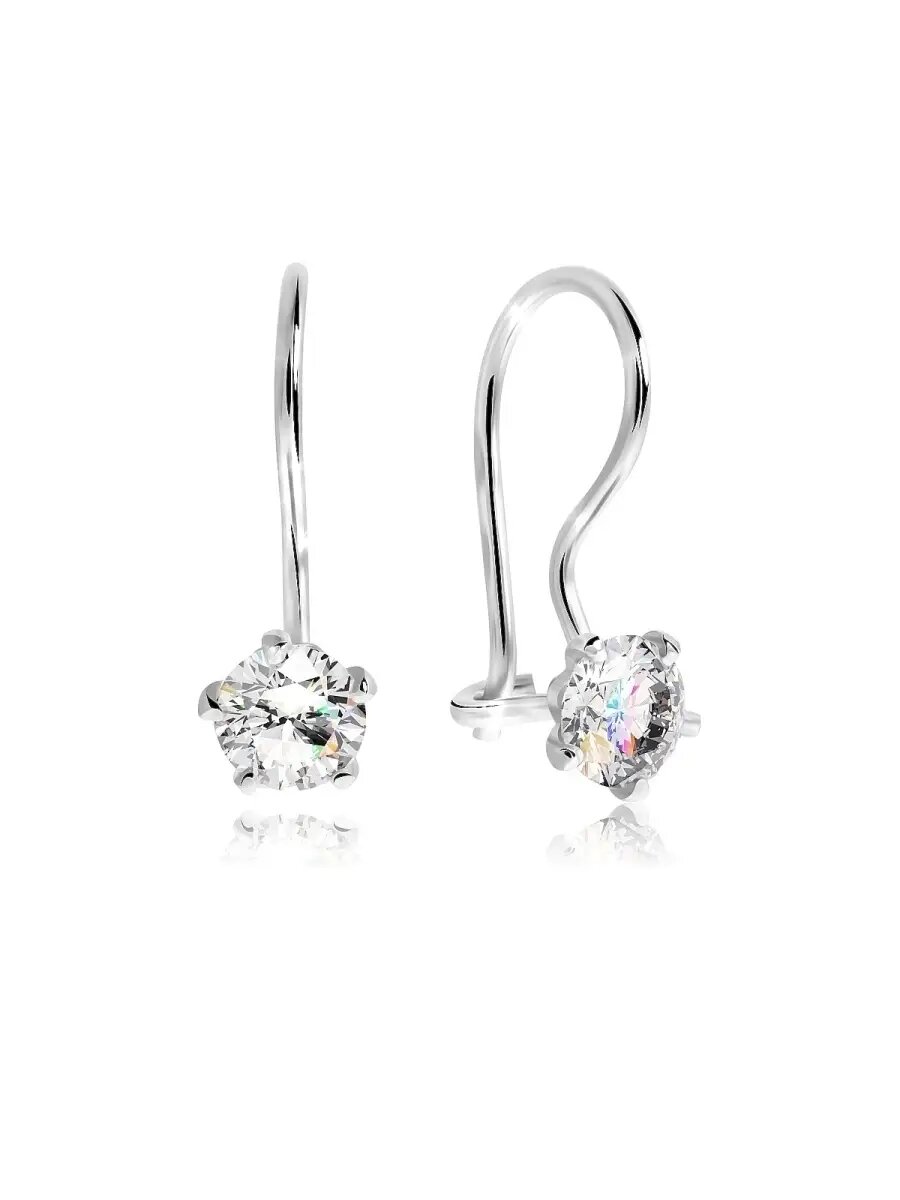 Серьги, серебро, 925 проба, фианит