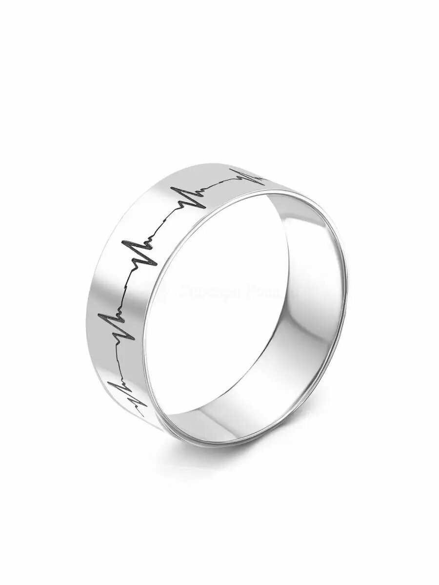 Кольцо широкое, серебро, 925 проба, родирование