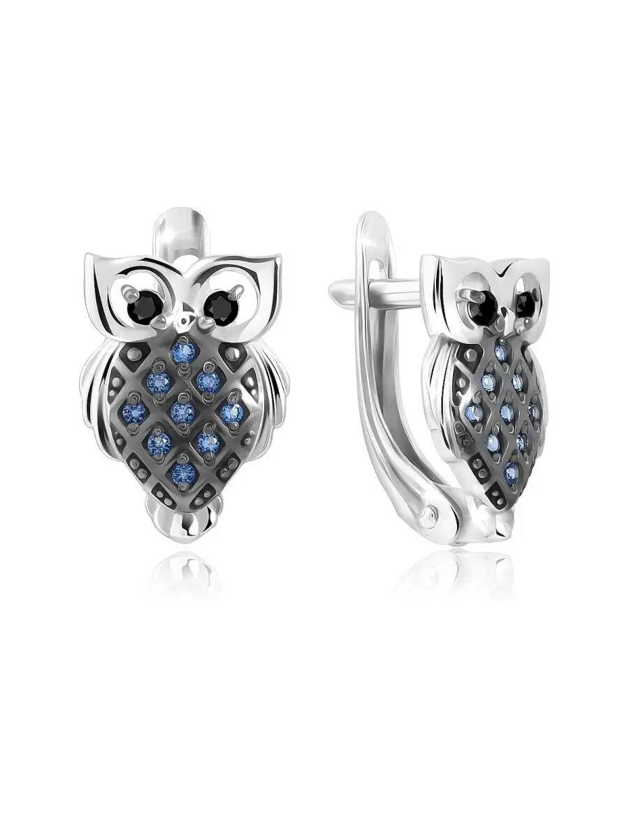 Серьги, серебро, 925 проба, фианит