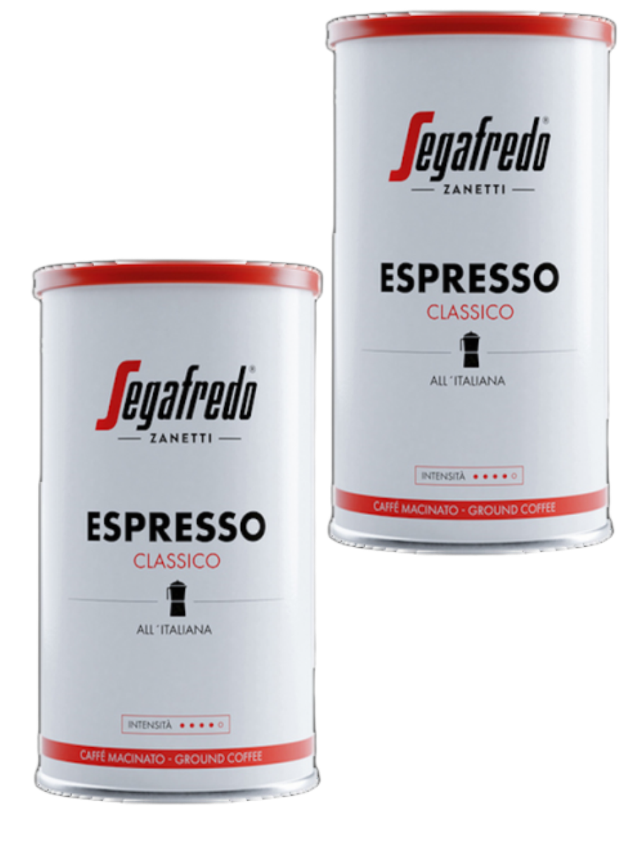 Segafredo Espresso Classico 250г кофе молотый жестяная банка 2 штуки