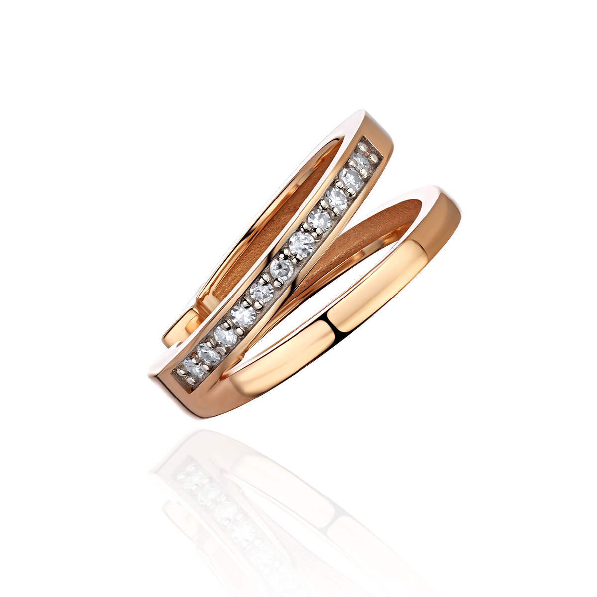 Моносерьга, красное золото, 585 проба, бриллиант