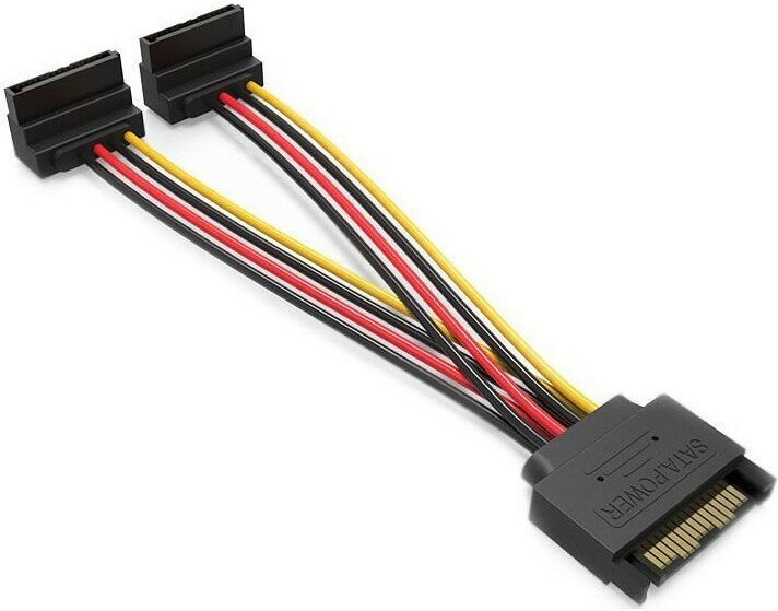 Vention Переходник питания SATA HDD->2xSATA HDD Vention KDBBB, 2xSATA угол 90 (0.15м) (ret)