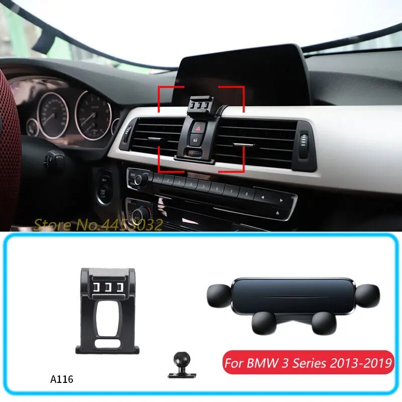 Держатель Для Телефона В Автомобиль BMW F30 F31 3 Серии, Гравитационный, Регулируемый, Вращающийся, Черный