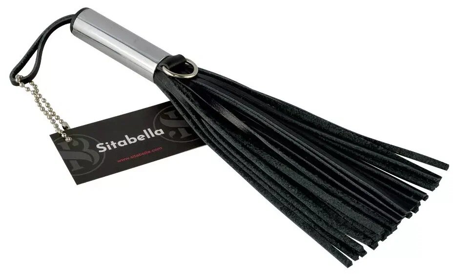 Sitabella кистевой мини-флогер - 19 см, натуральная кожа, черный