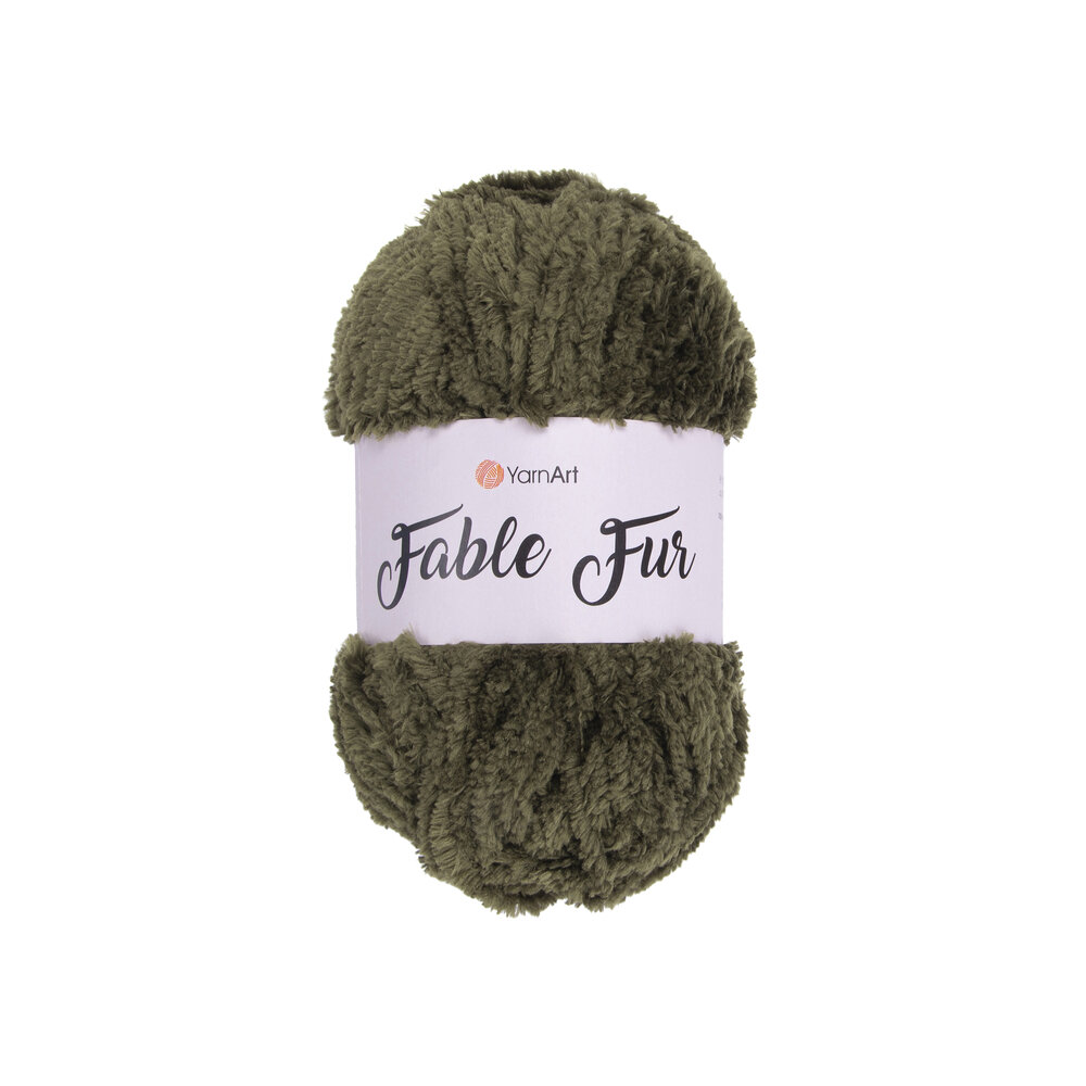 Пряжа для вязания YarnArt Fable Fur 982 хаки 100 гр/100 м 100% микрополиэстер