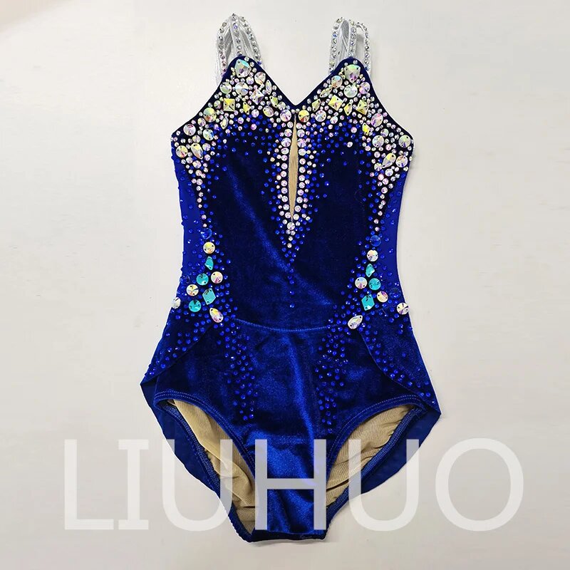 LIUHUO Купальник для художественной гимнастики из спандекса для девочек L