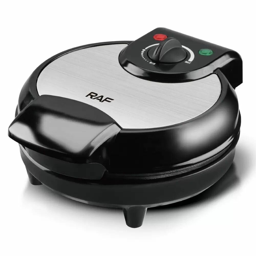 Вафельница Электрическая вафельница круглая 1200 Вт, черный, серый