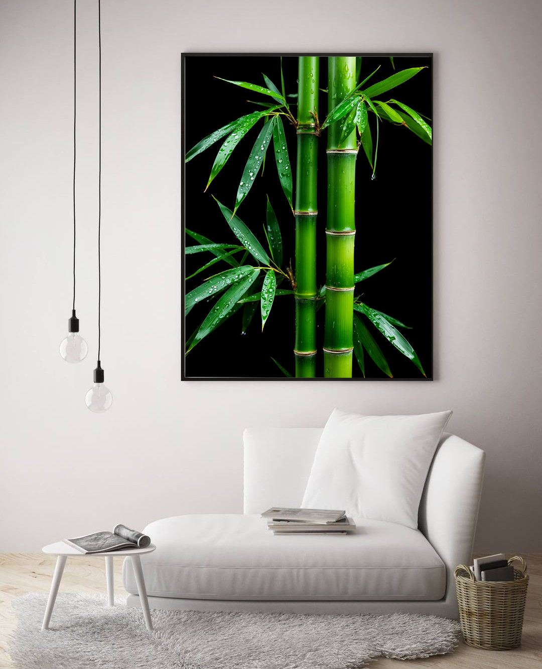 Картина на стену для интерьера "Бамбук" 40х50 см, холст на подрамнике, InterHobby