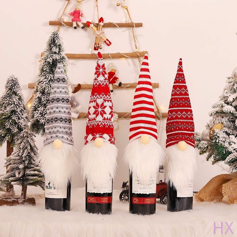 Рукав для украшения бутылки вина на Новый год, защитная крышка, 12x39 см, 1 шт.