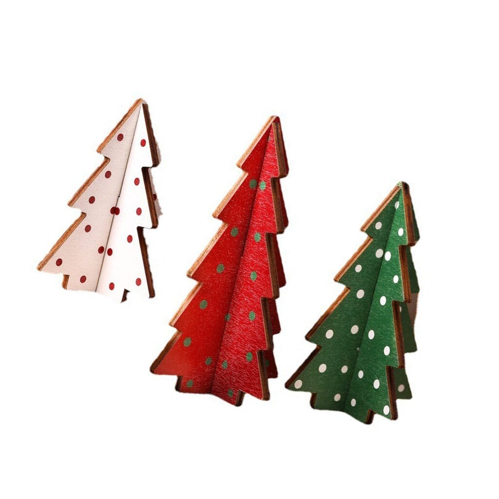 Деревенская Модная Дубовая Столешница Рождественская Елка Палуба Коттеджа на Ранчо из 3 Частей