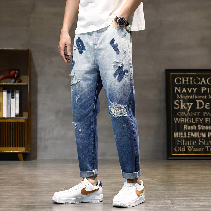 Мужские джинсы Чистый цвет / прямые B1, LI Mall талии_36