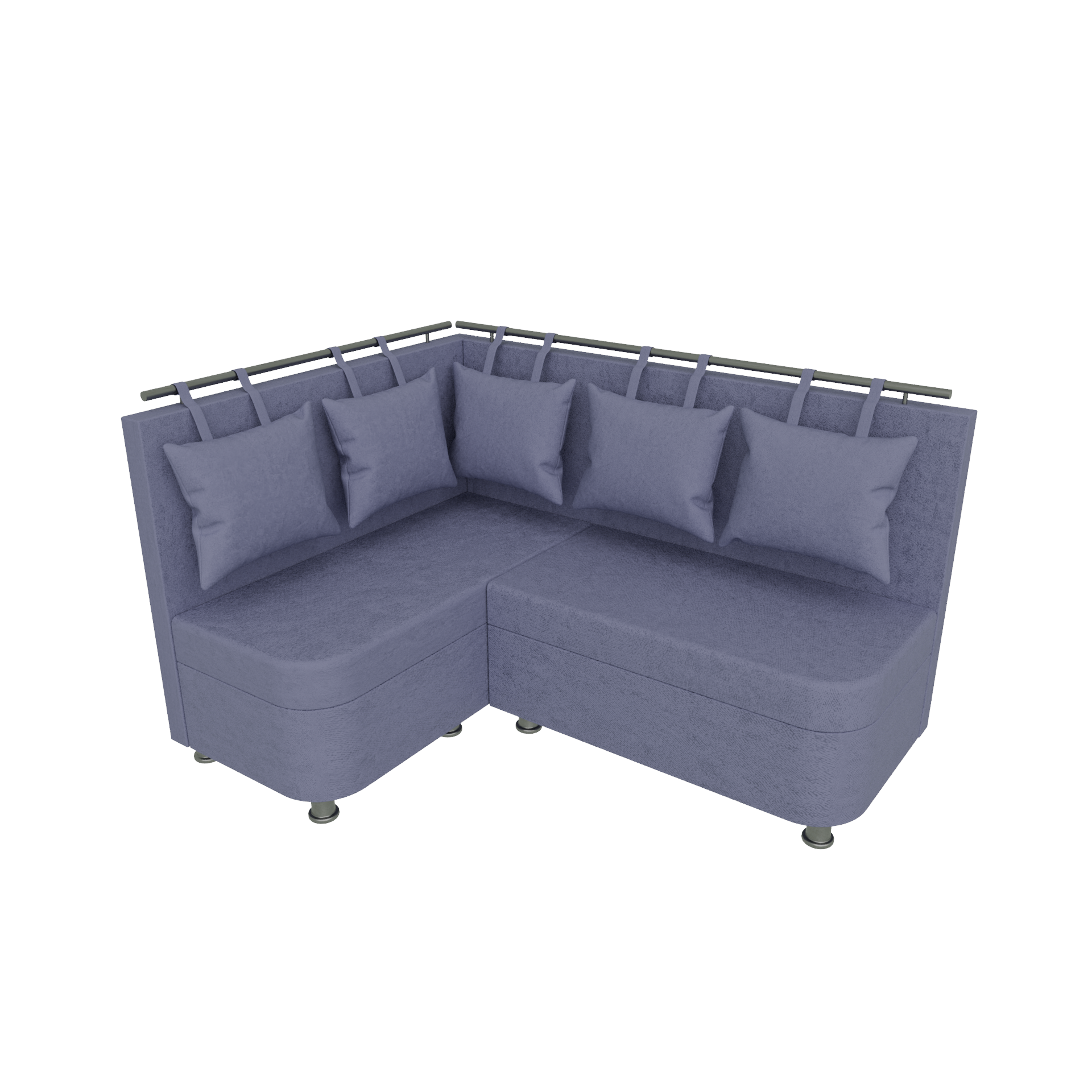 Кухонный уголок (диван) "Элегант" серый антивандальный левый с ящиками 120-190