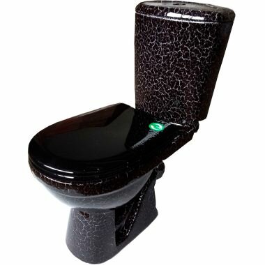 Унитаз компакт ROSA Комфорт, черный кракелюр, косой выпуск