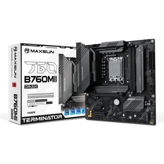 Материнская плата Maxsun MS-Terminator B760M GKD5 DARK (LGA1700, mATX)