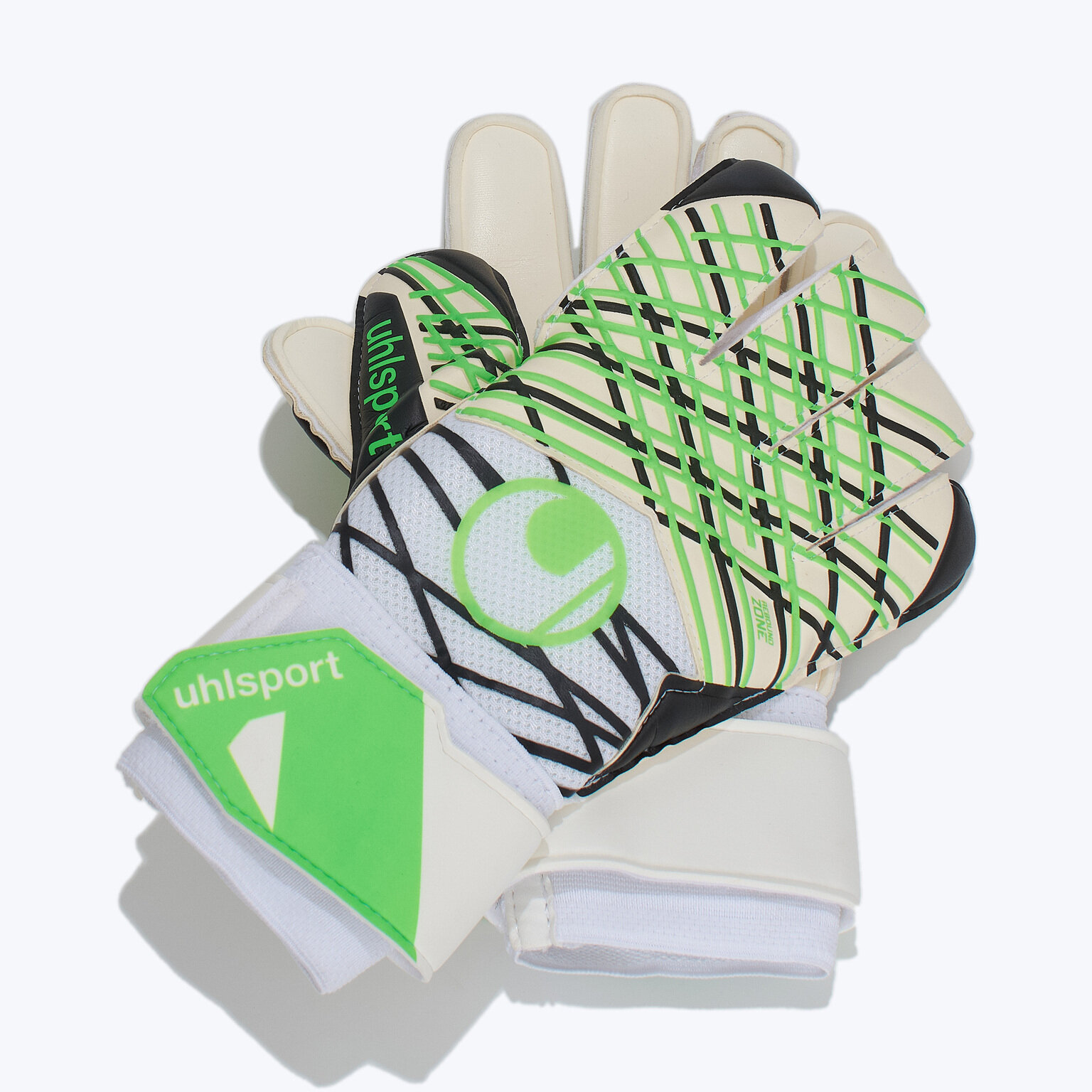 Перчатки вратарские UHLSport Soft Advanced 101136901, размер 7.5 (7.5 Размер), Белый - Зеленый