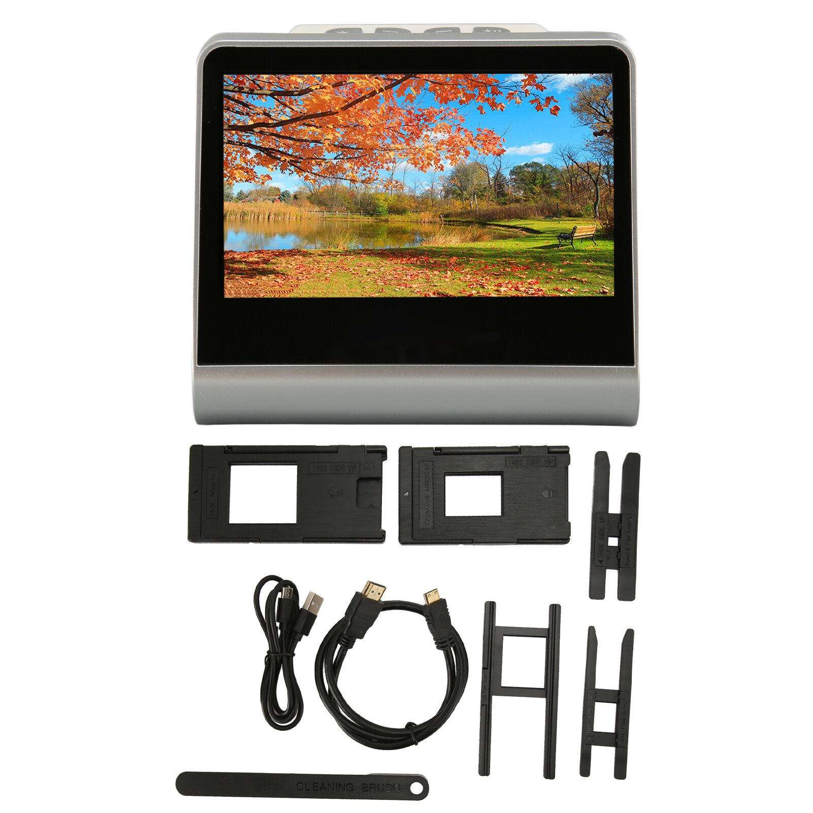 Сканер пленки 5 -дюймовый цвет HD Экран 14MP 22MP JPEG NTSC PAL USB C MINI HD SLIDE SCANER для компьютерного ноутбука 100–240V Великобритания Петка