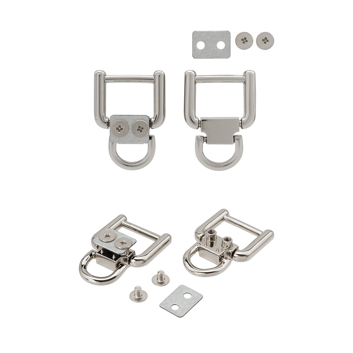 Фурнитура для сумок, ручкодержатель 19 мм, цвет никель, 10 шт